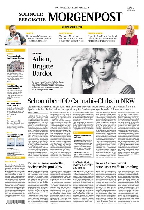 Solinger Morgenpost vom 29.12.2025 – als ePaper im iKiosk lesen