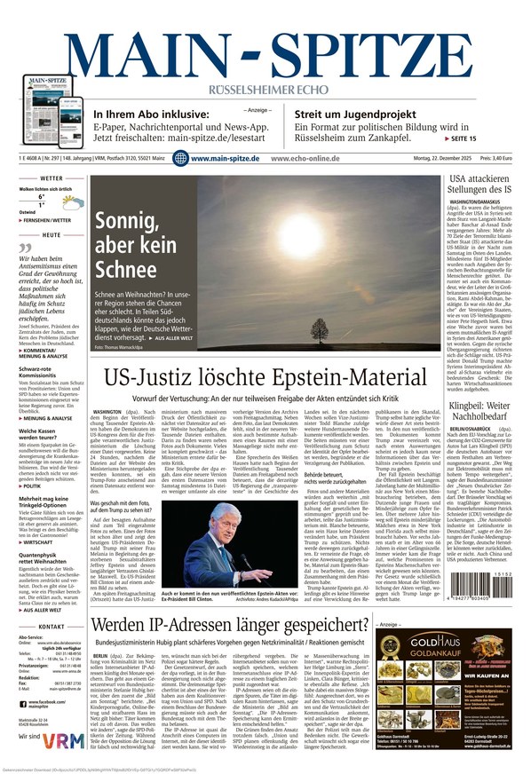 MAIN-SPITZE vom 22.12.2025 – als ePaper im iKiosk lesen