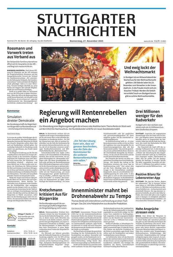 Stadtausgabe-Innenstadt-StN vom 27.11.2025 - read as e-paper at iKiosk