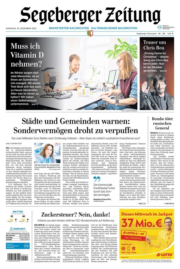 Segeberger Zeitung vom 23.12.2025 - read as e-paper at iKiosk