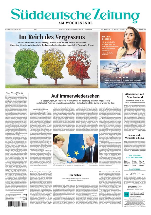 Süddeutsche Zeitung newspaper - read as e-paper at iKiosk